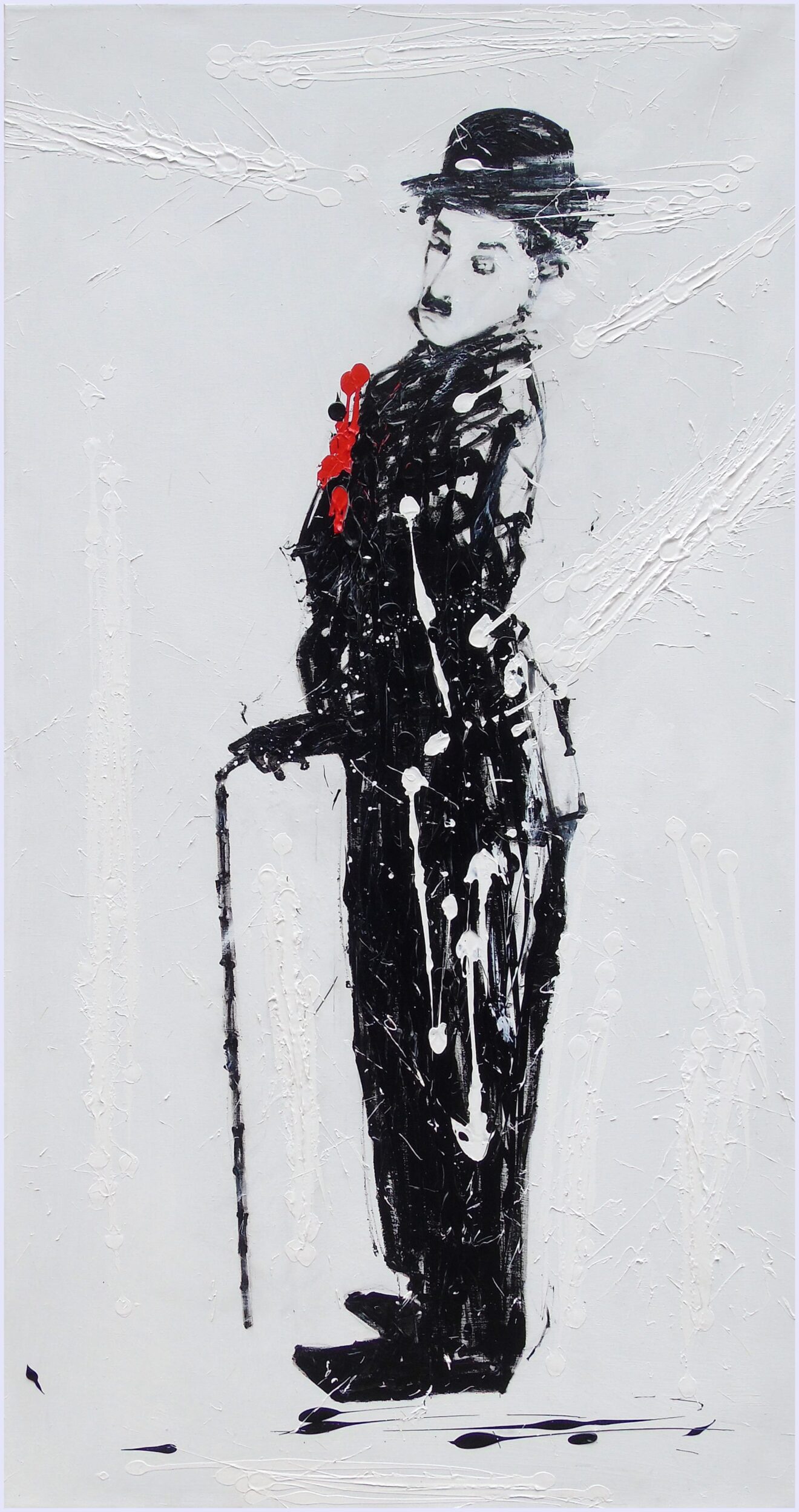 Charlie Chaplin (white) - Natino Chirico - Artnuances Gallery