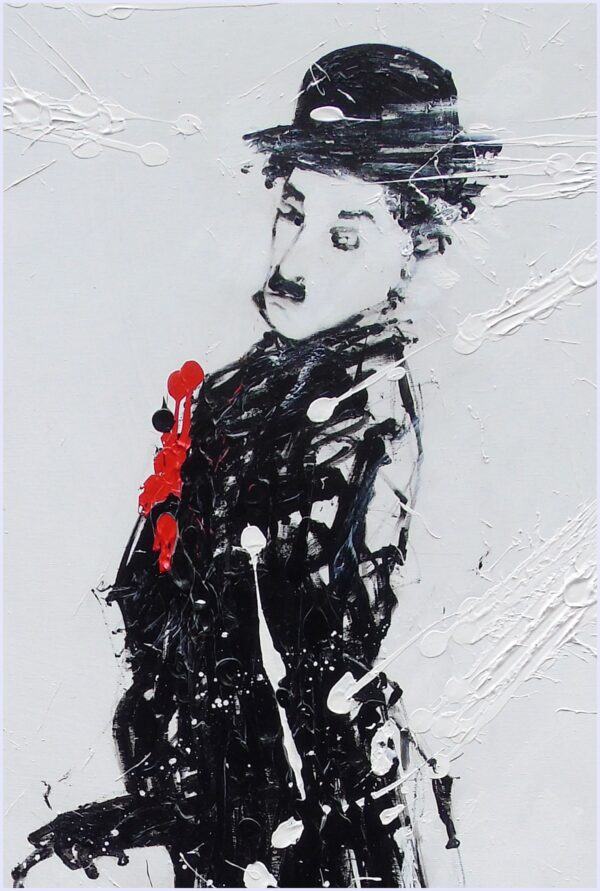 Charlie Chaplin (white) - Natino Chirico - Artnuances Gallery