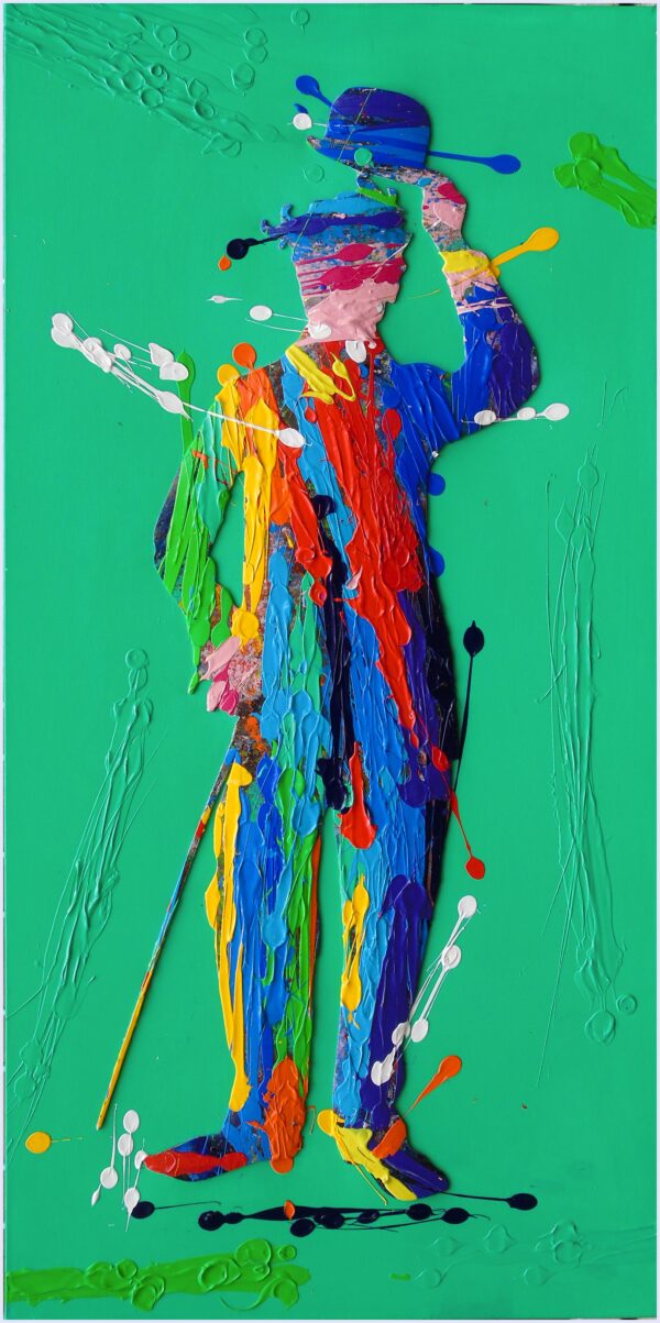 Charlie Chaplin (green) - Natino Chirico - Artnuances Gallery