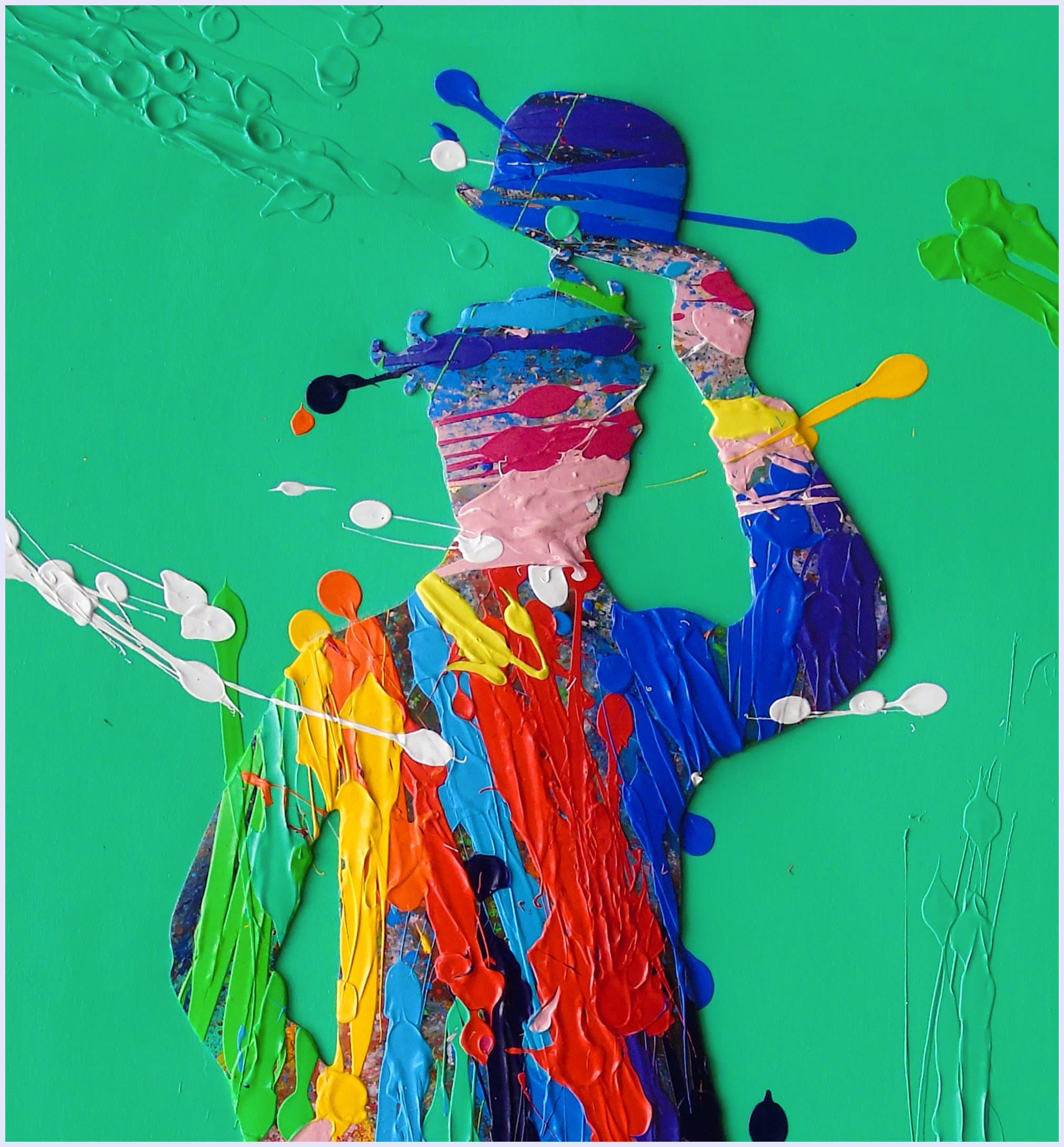 Charlie Chaplin (green) - Natino Chirico - Artnuances Gallery